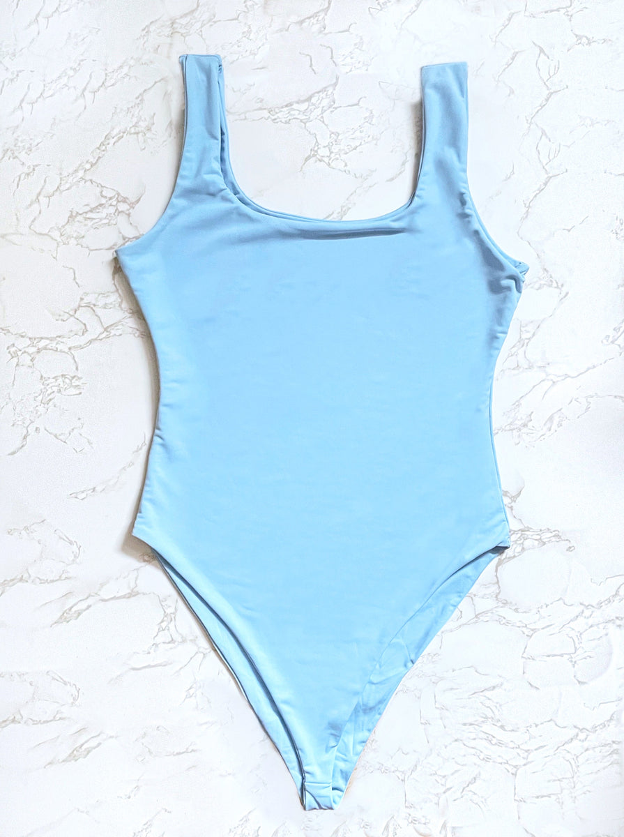 Poolside One Piece Swimsuit in Baby Blue – Cocoa Brownin'